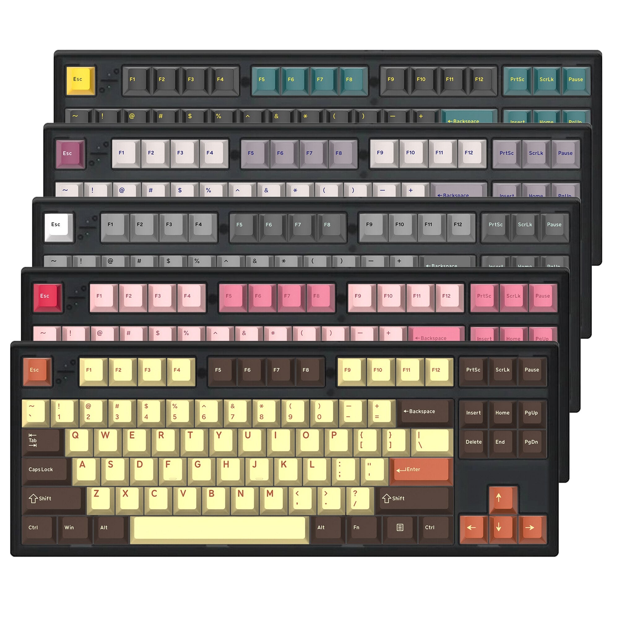 Flesports MK870 Mechanical Keyboard GJ KEYCAPS Kit Full RGB Hot Swap ...